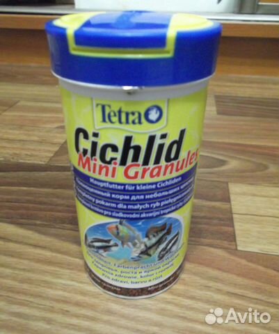 Tetra Cichlid Mini Granules и хлопья для корма рыб