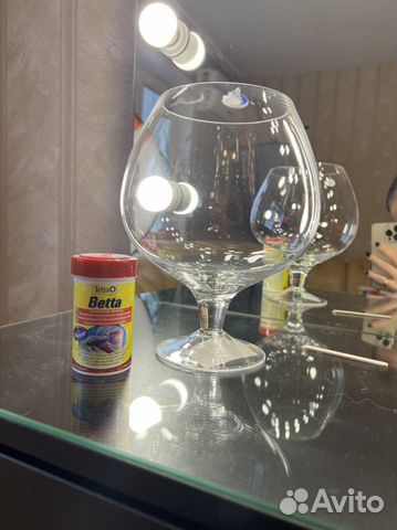 Бокал аквариум для рыбки, для петушка